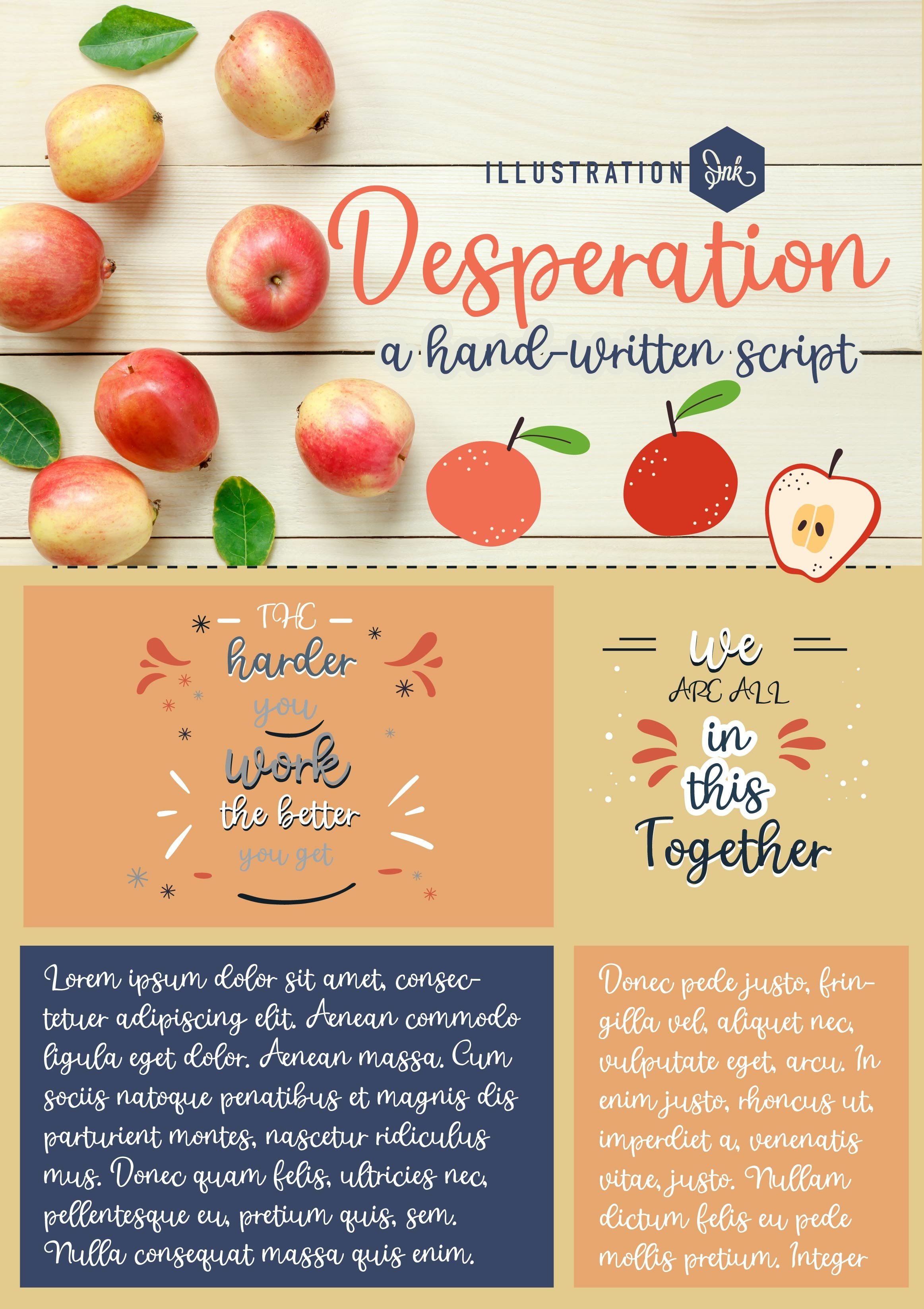 Handcrafted cursive script