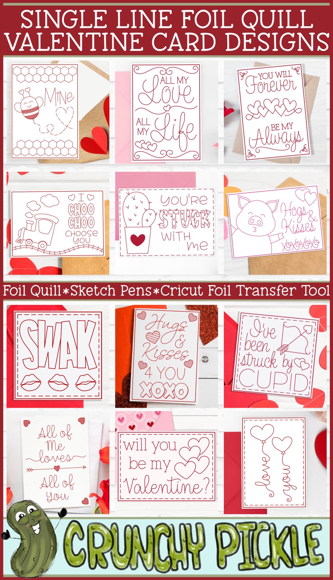 Single Line Valentine Card Bundle