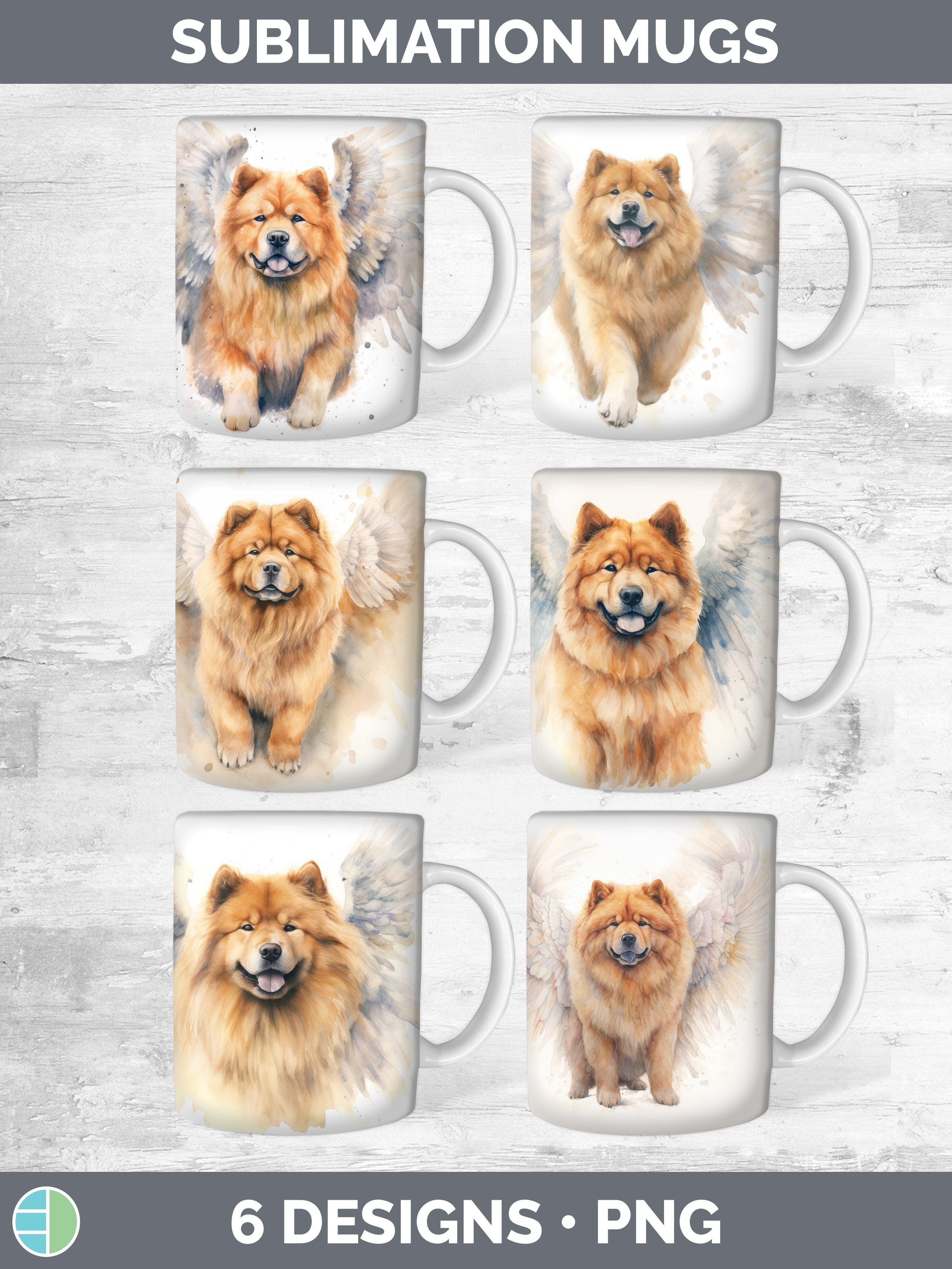 Memorial Angel Chow Chow Dog Mug Wrap | Sublimation Coffee C