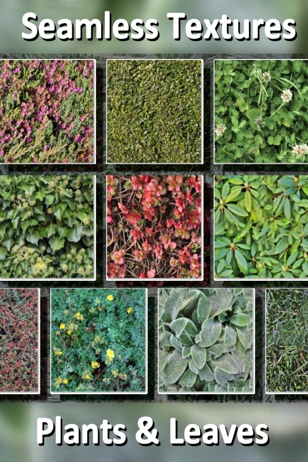 14x Seamless texture patterns of plants and leaves