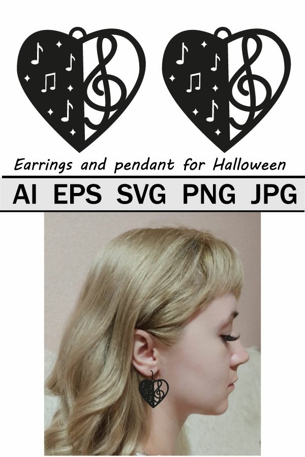 Earrings and pendants music, svg template (1568439)