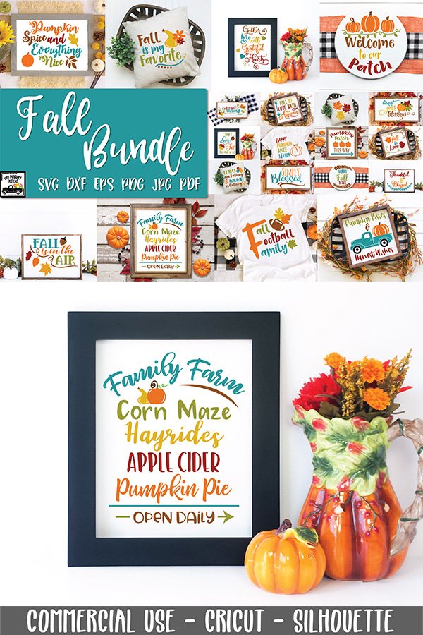 Fall SVG Bundle with 25 Autumn Cut Files