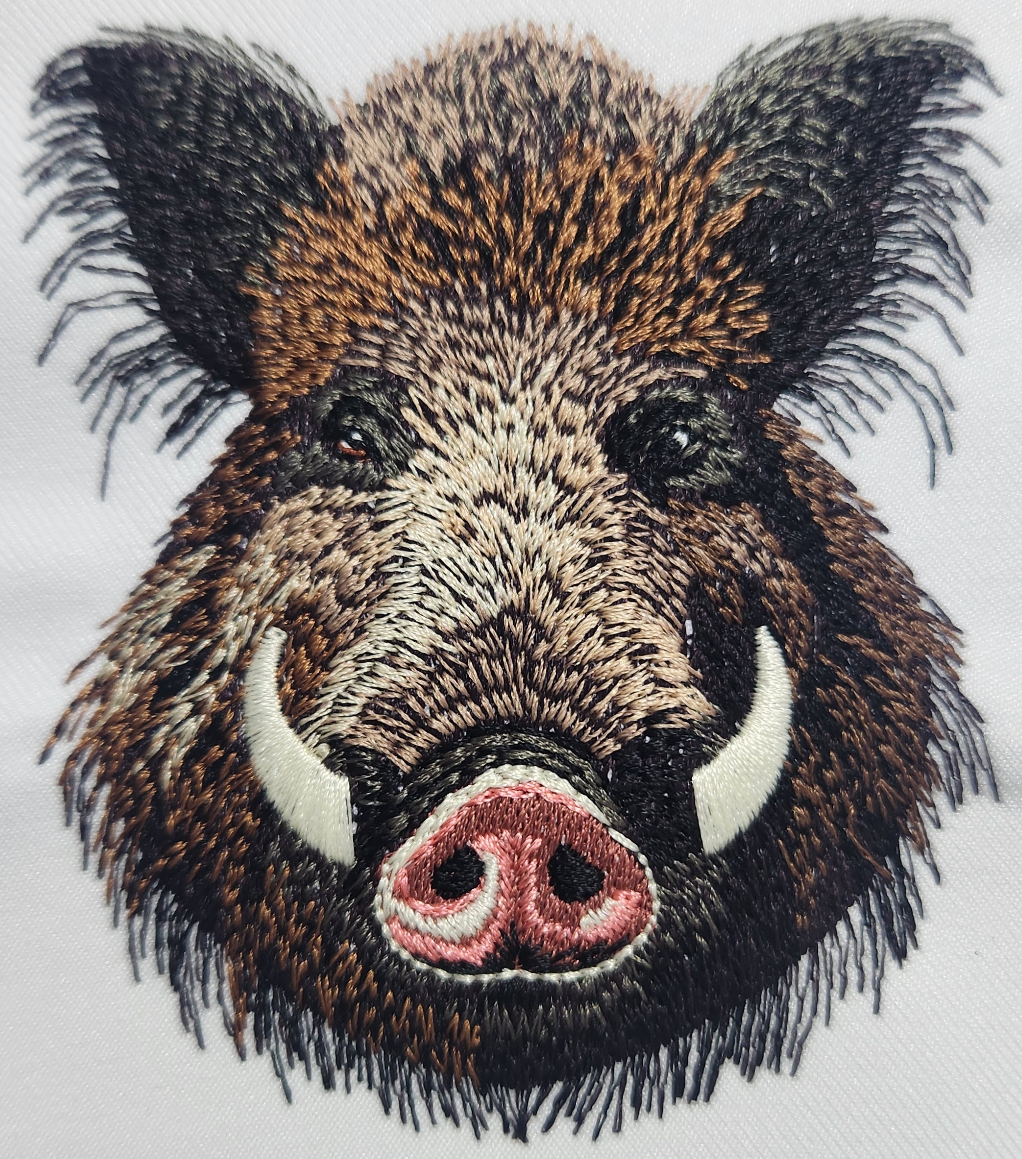 Wild Boar Face - Unique Embroidery Project