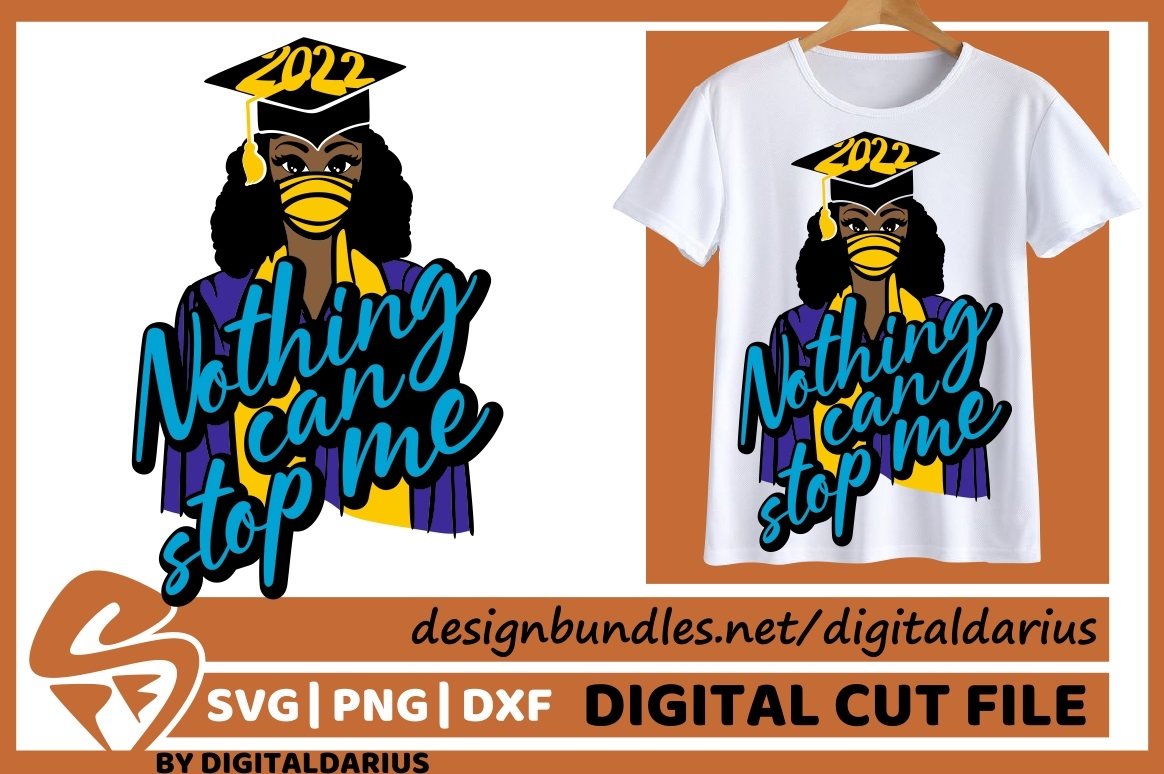 Afro Girl in Mask svg, Graduation, Natural Hair, Grad 2022