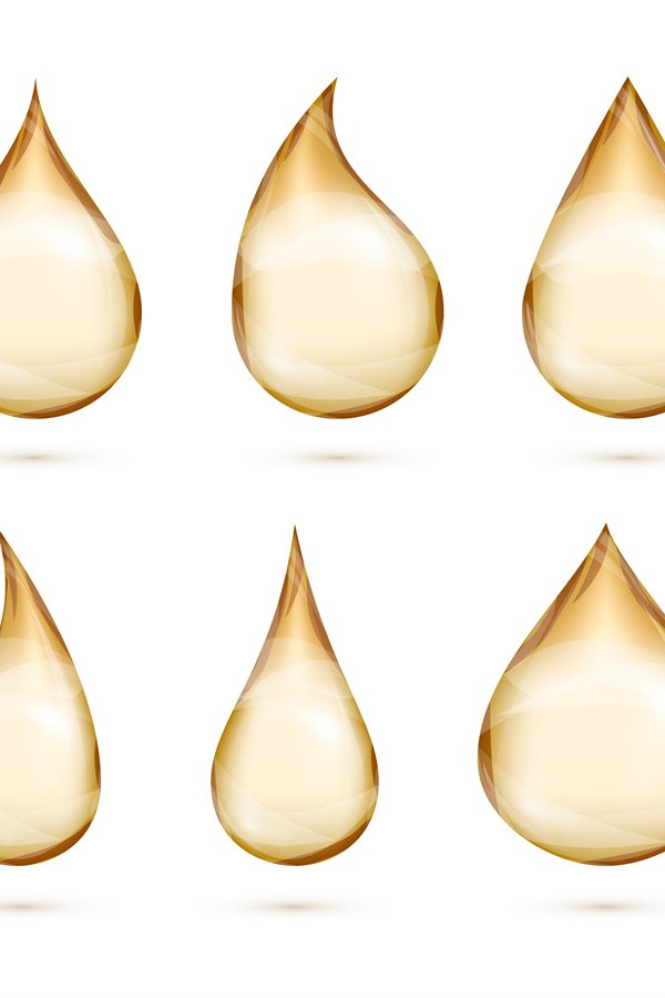Realistic vector oil drops set isolated white background