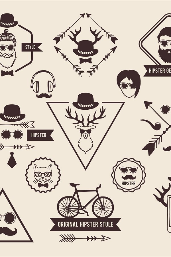 Hipsters badges templates with place for your text. Vector i