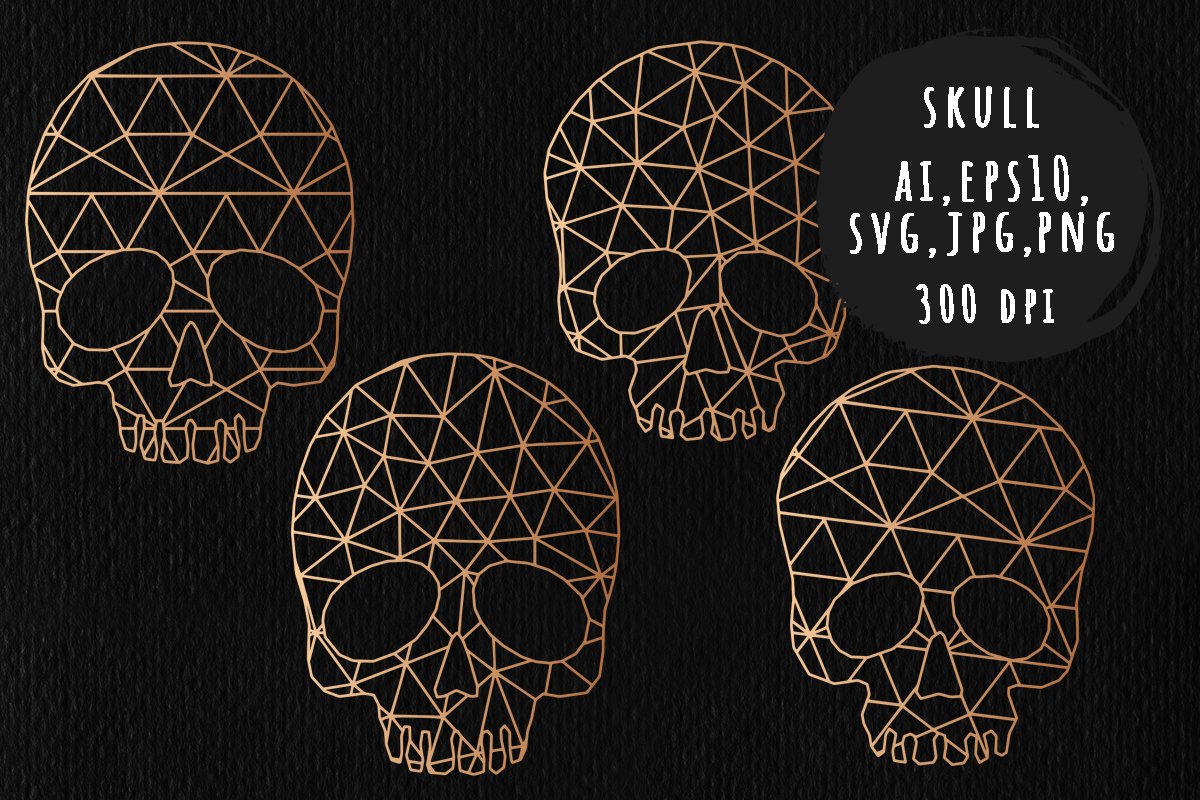 Skull modern geometric decorative elements