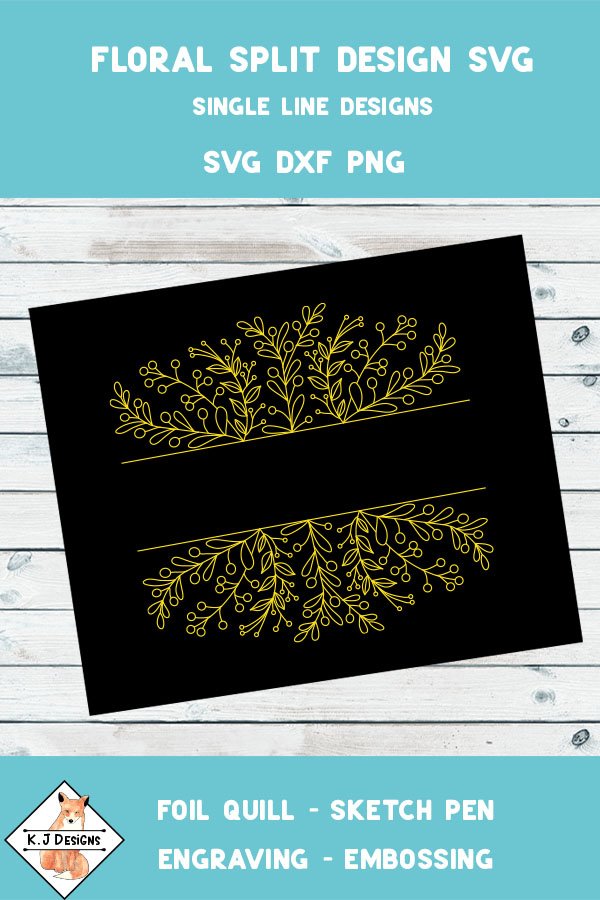 Floral Split Design SVG Foil Quill | Single Line Designs