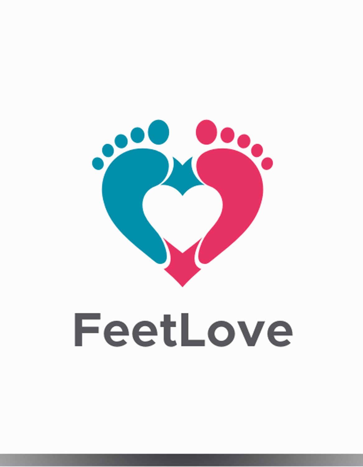 Feet Love vector logo design template