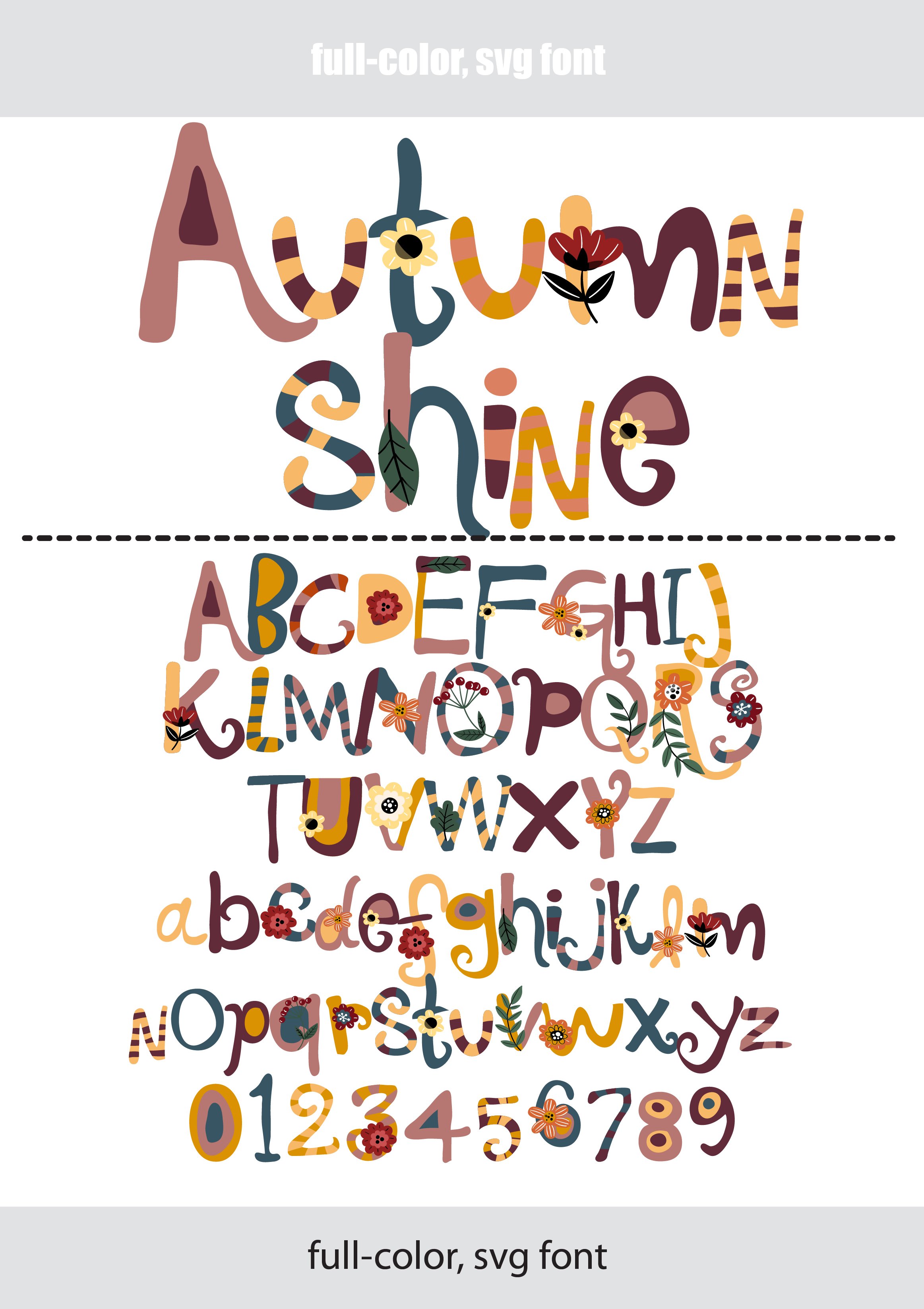 Full Color SVG Font great for autumn