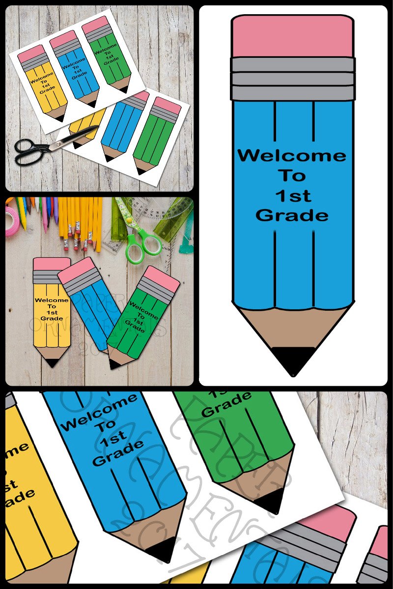 Pudgy Pencils 1st Grade Plain Printable Bookmark Set