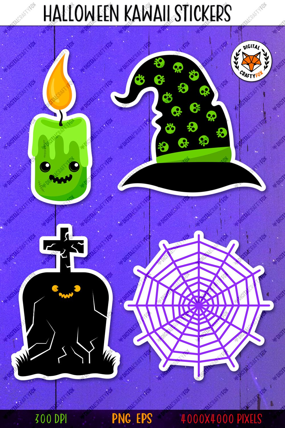 Halloween Kawaii Stickers PNG, Printable Halloween Stickers