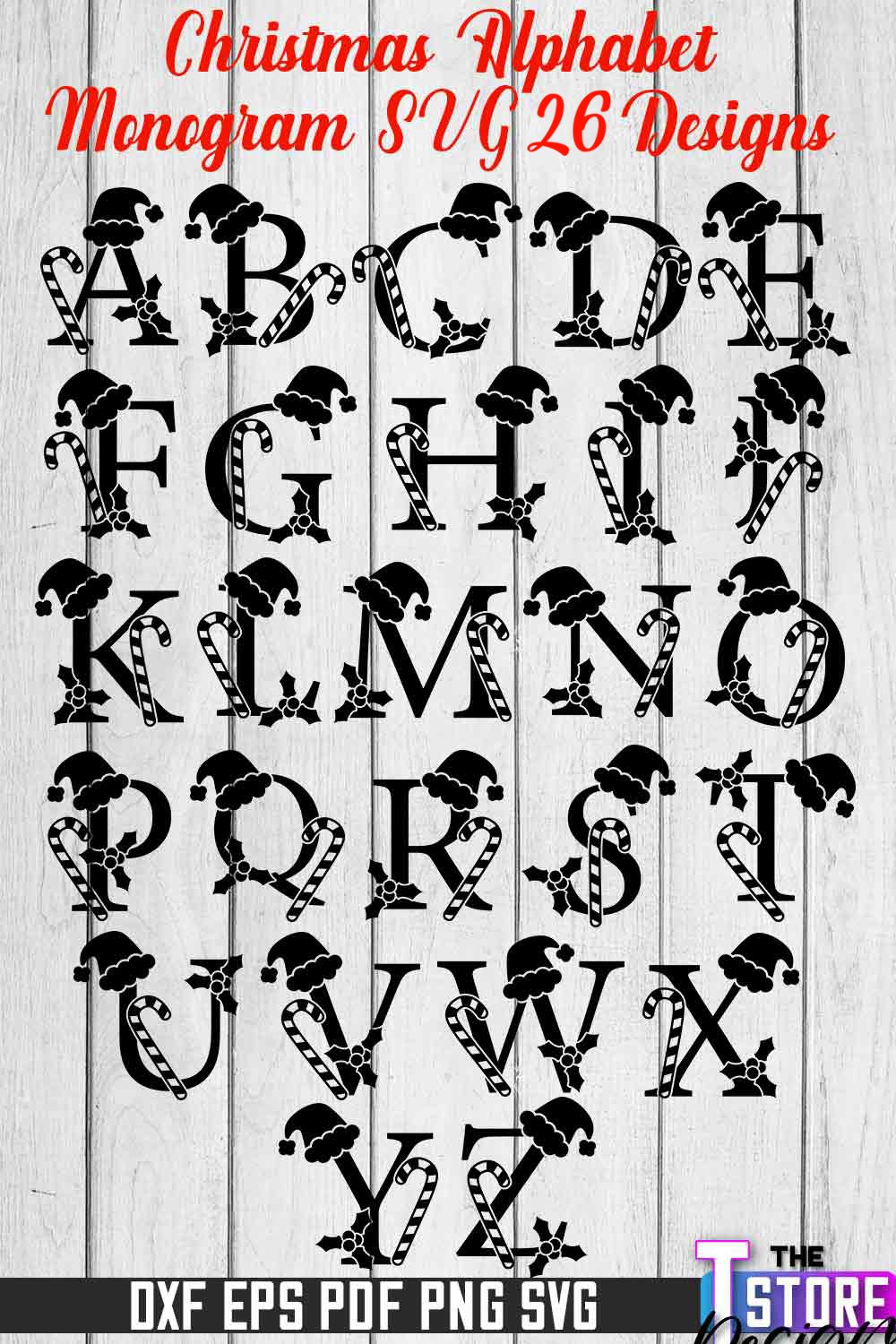 Christmas Monogram Alphabet| Christmas Letters SVG (2867914)