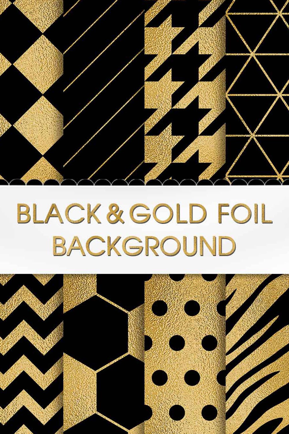 Black and Gold Foil Digital Paper