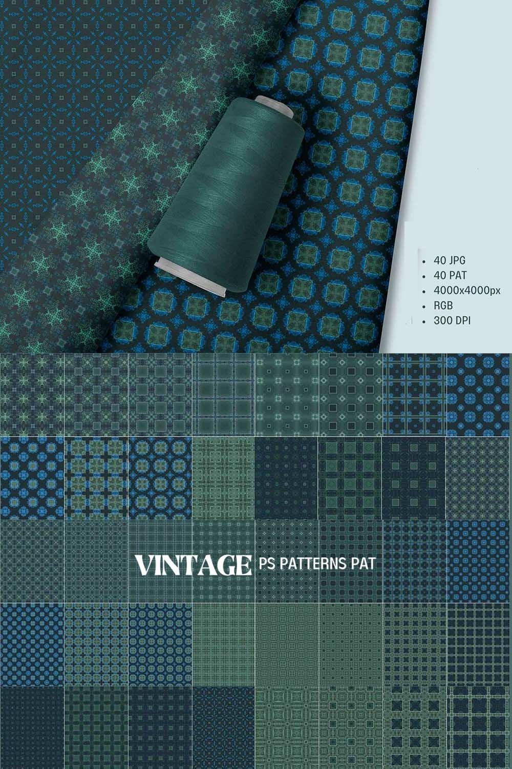 40 Vintage PS Patterns Pat & 40 Digital Papers