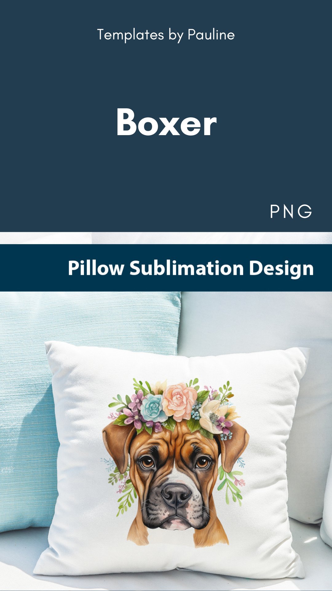 Boxer Pillow Case Sublimation, Dog Breed Pillow Cover
