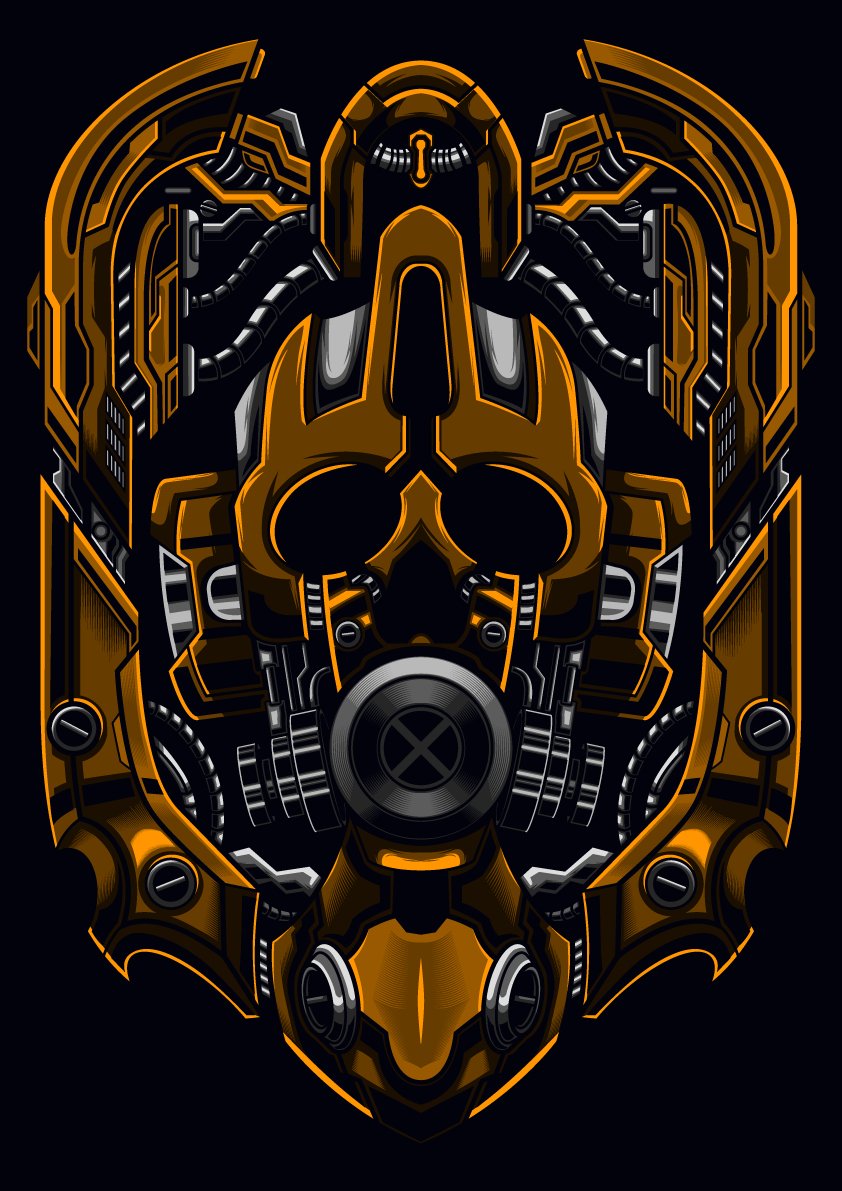 Cyberpunk Mask Vector illustration design template
