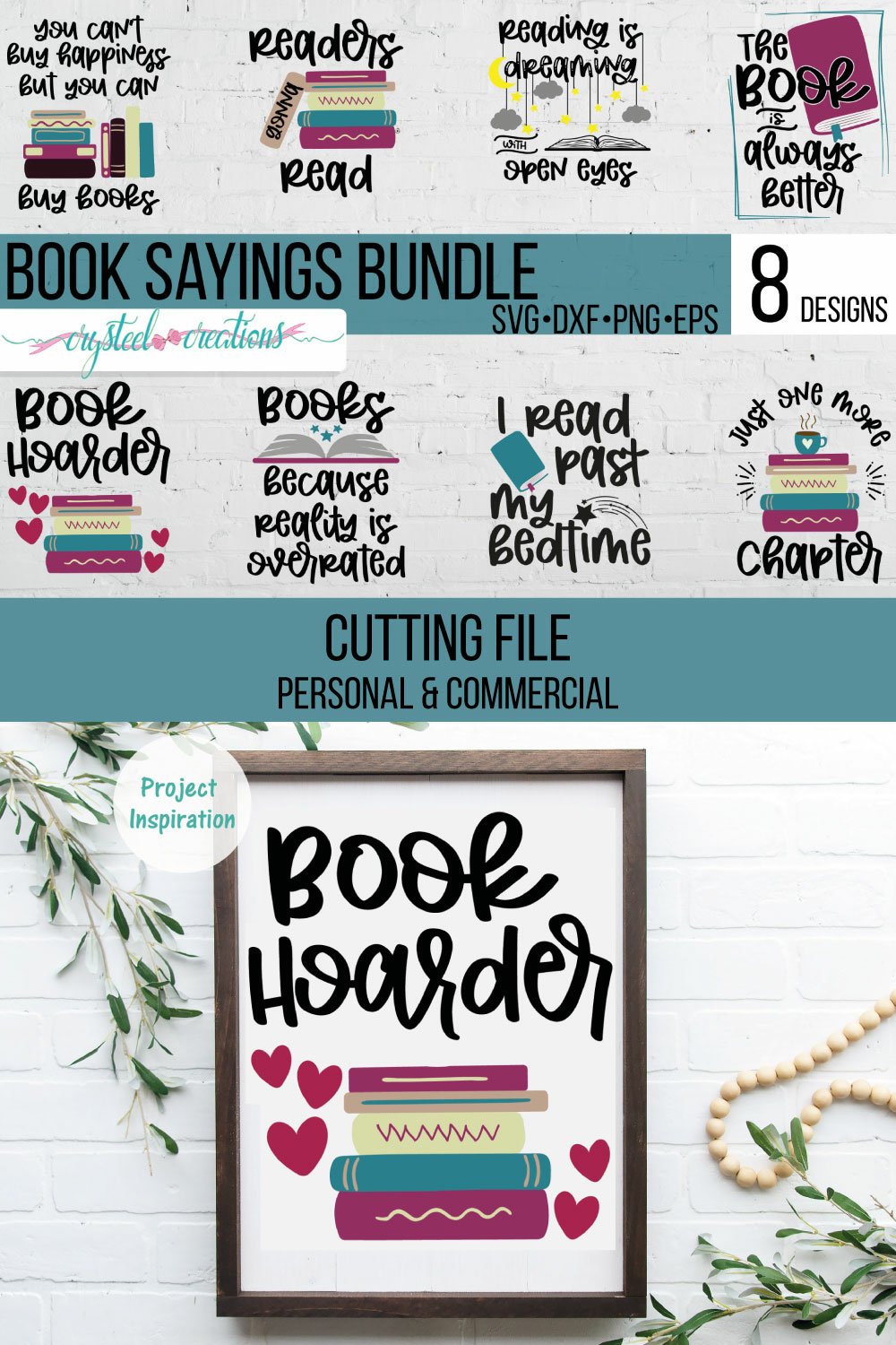 Book Saying Bundle SVG, DXF, PNG, EPS
