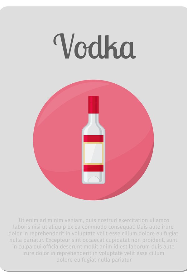 Vodka alcohol sticker with bottle