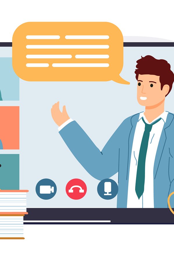 Online conference. Distance education, web courses