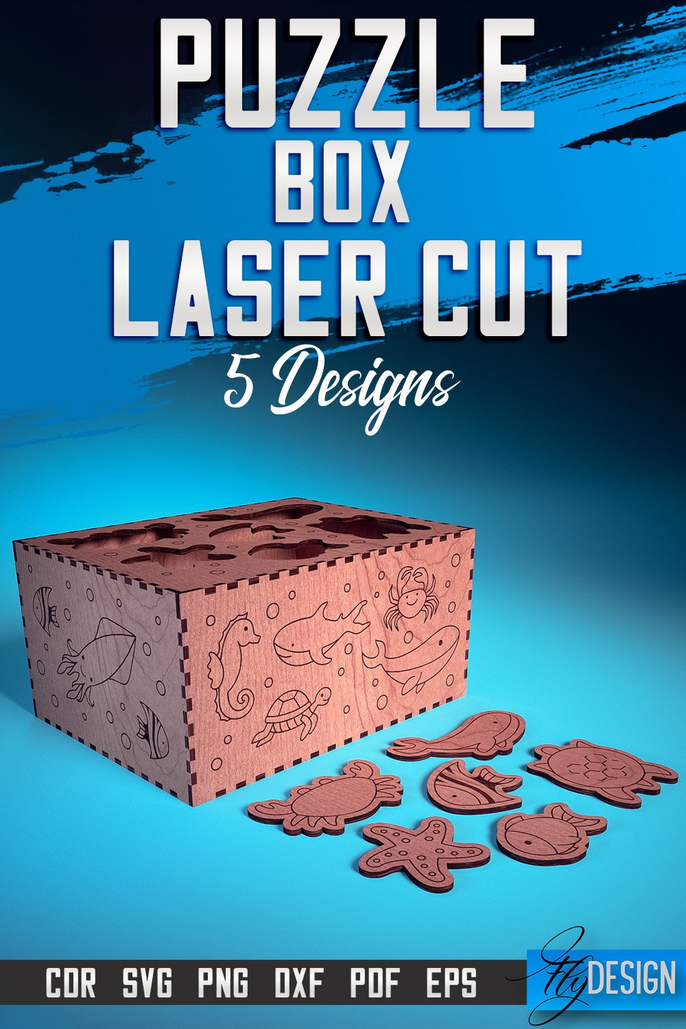 Puzzle Box Laser Cut SVG | Kid's Puzzle Game SVG | (2855119)