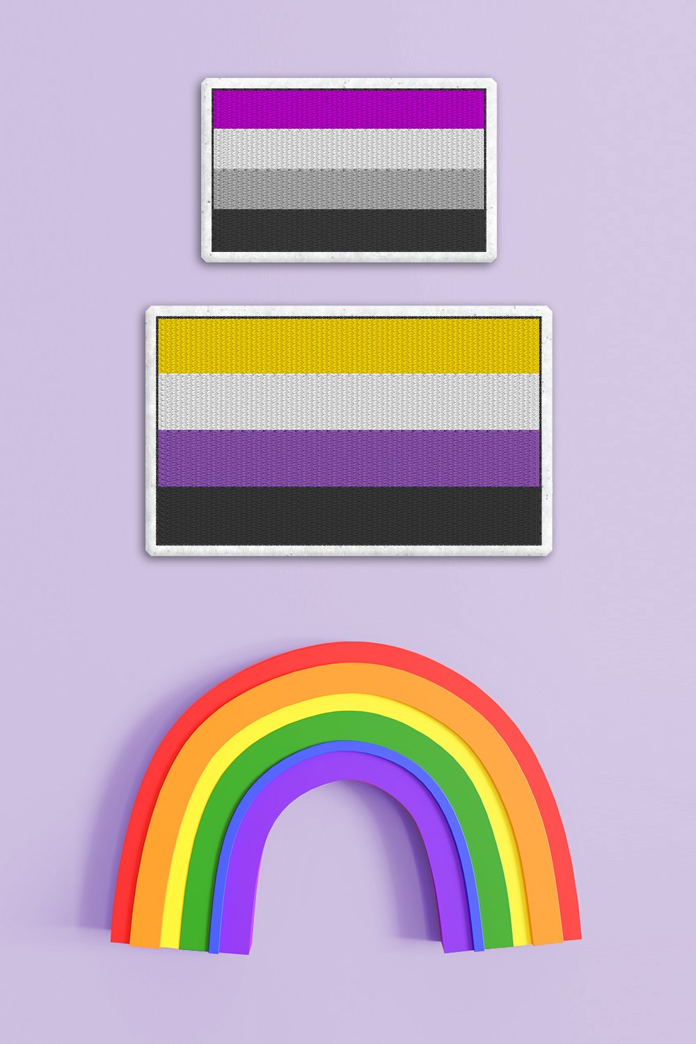 4 Color Striped Pride Flag ITH Feltie Applique Embroidery