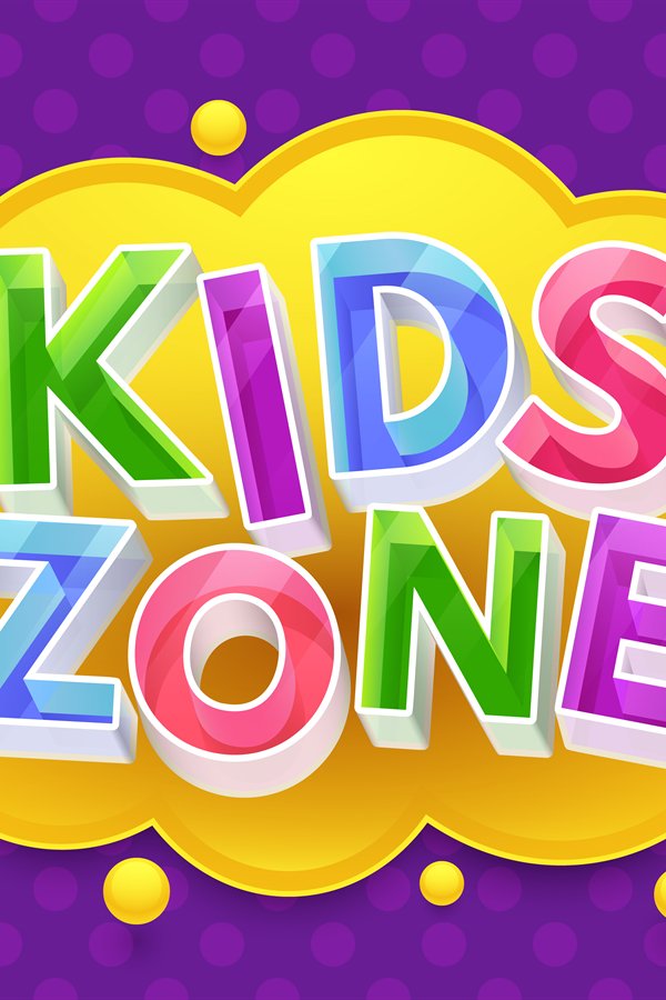 Kids zone graphic vector banner for childrens playroom