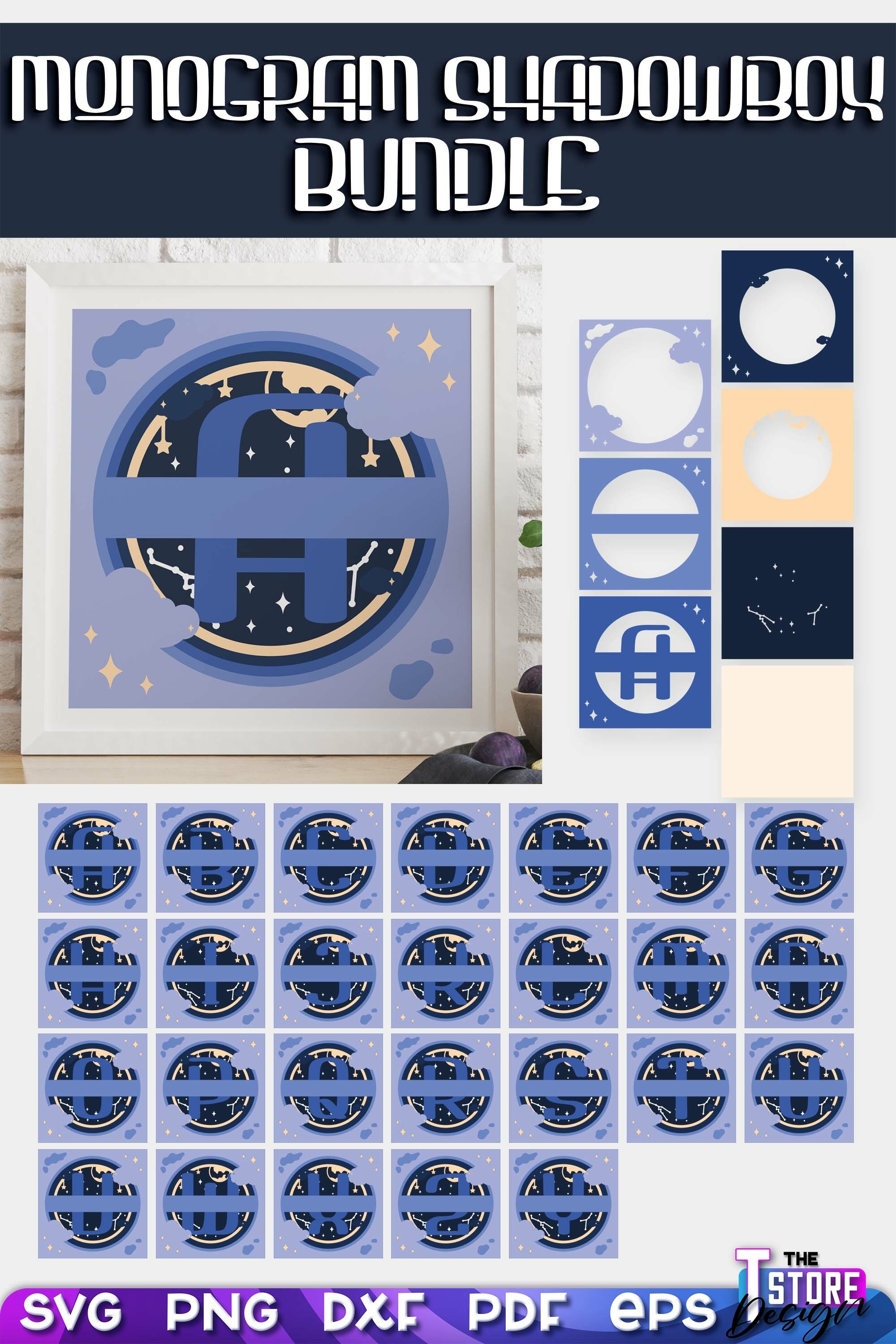 Monogram Shadow Box SVG |Alphabet Monogram (2778544)