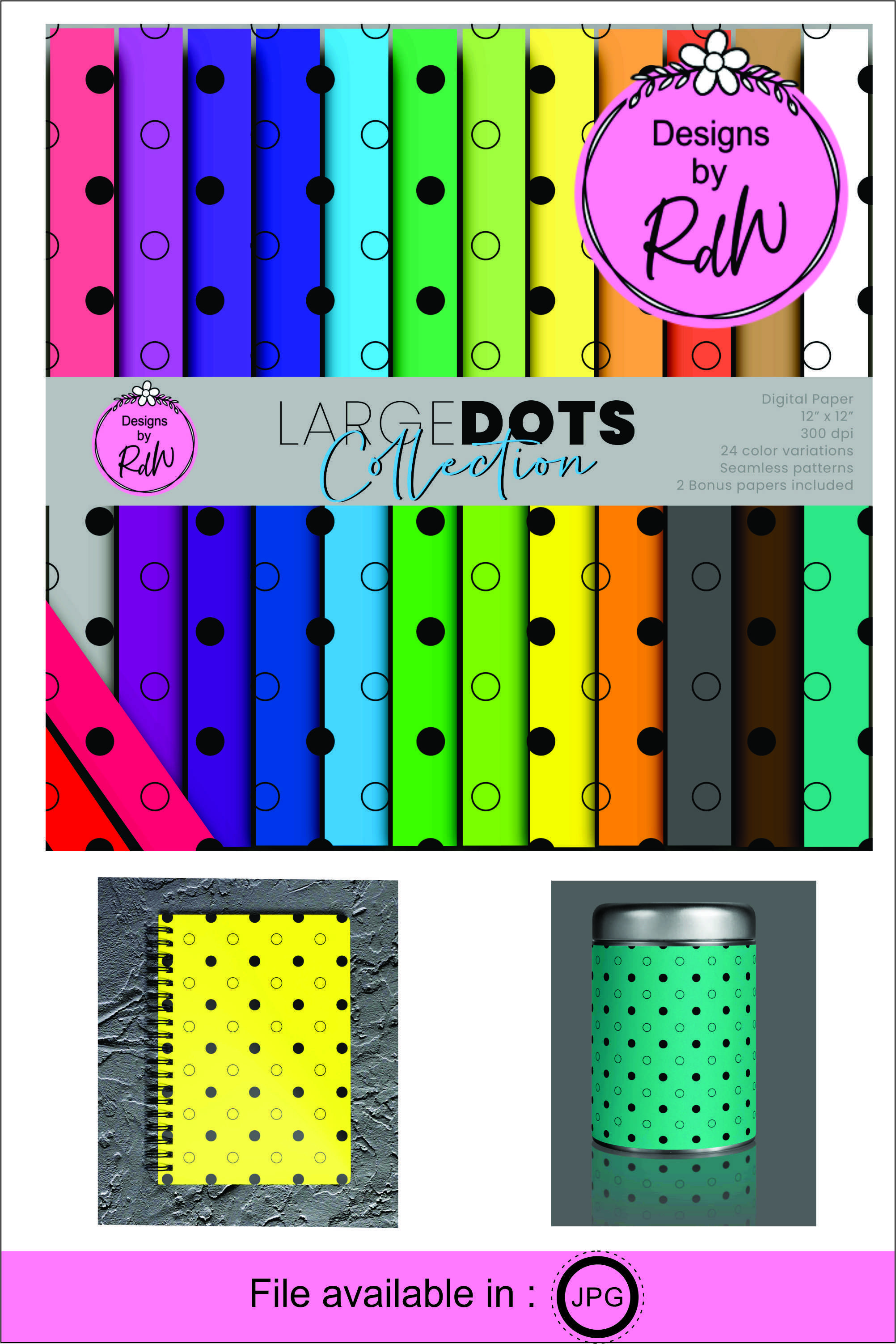 Large Dots Digital Scrapbook paper