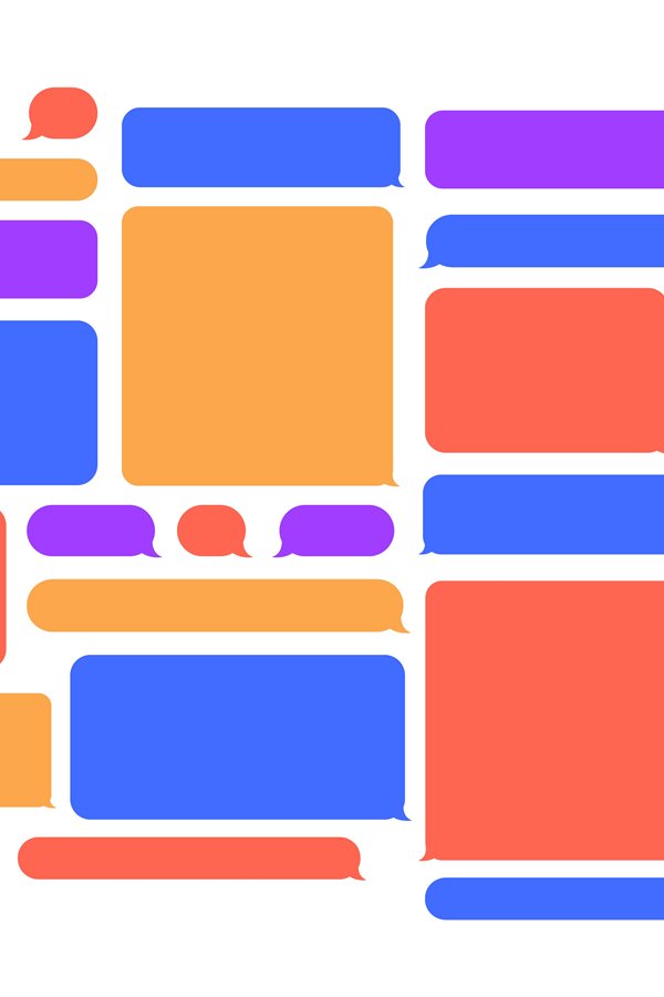 Chat speech bubbles. Smartphone messenger talk bubble frame