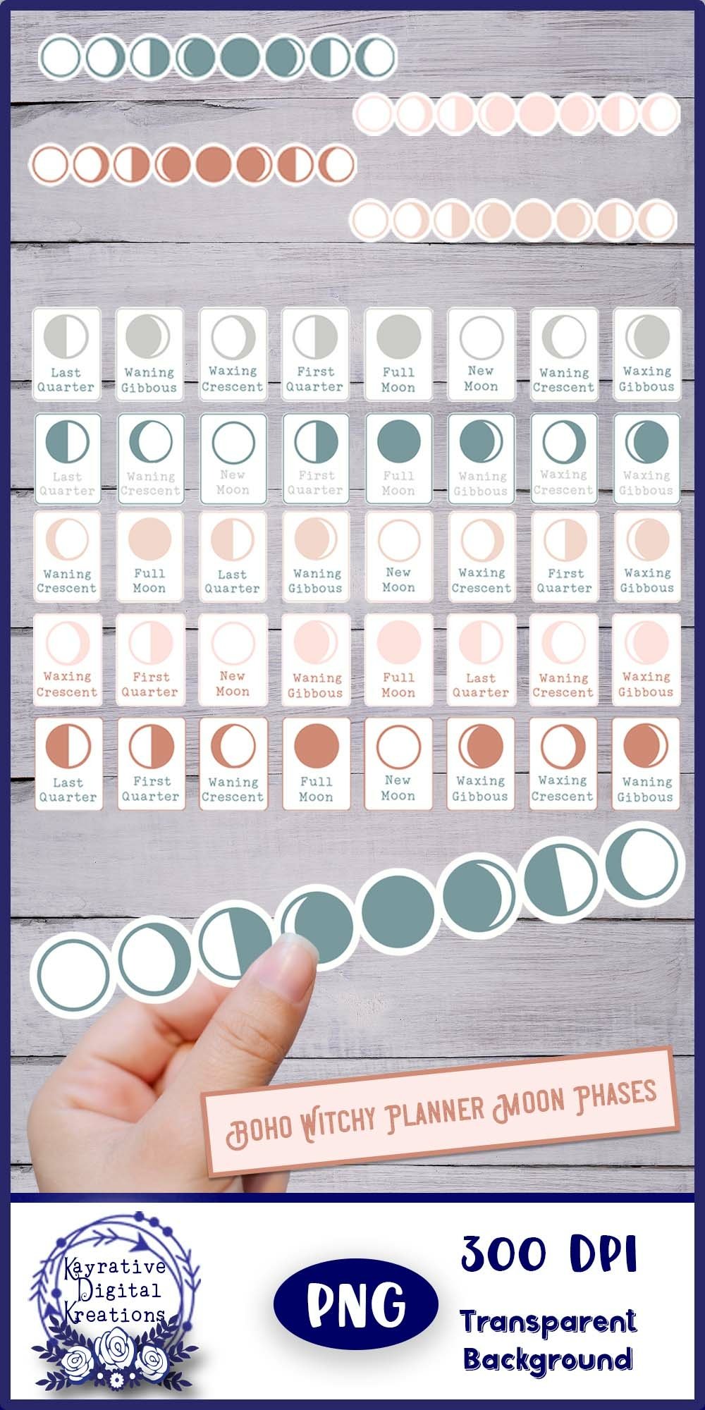 Moon Phases Planner Stickers