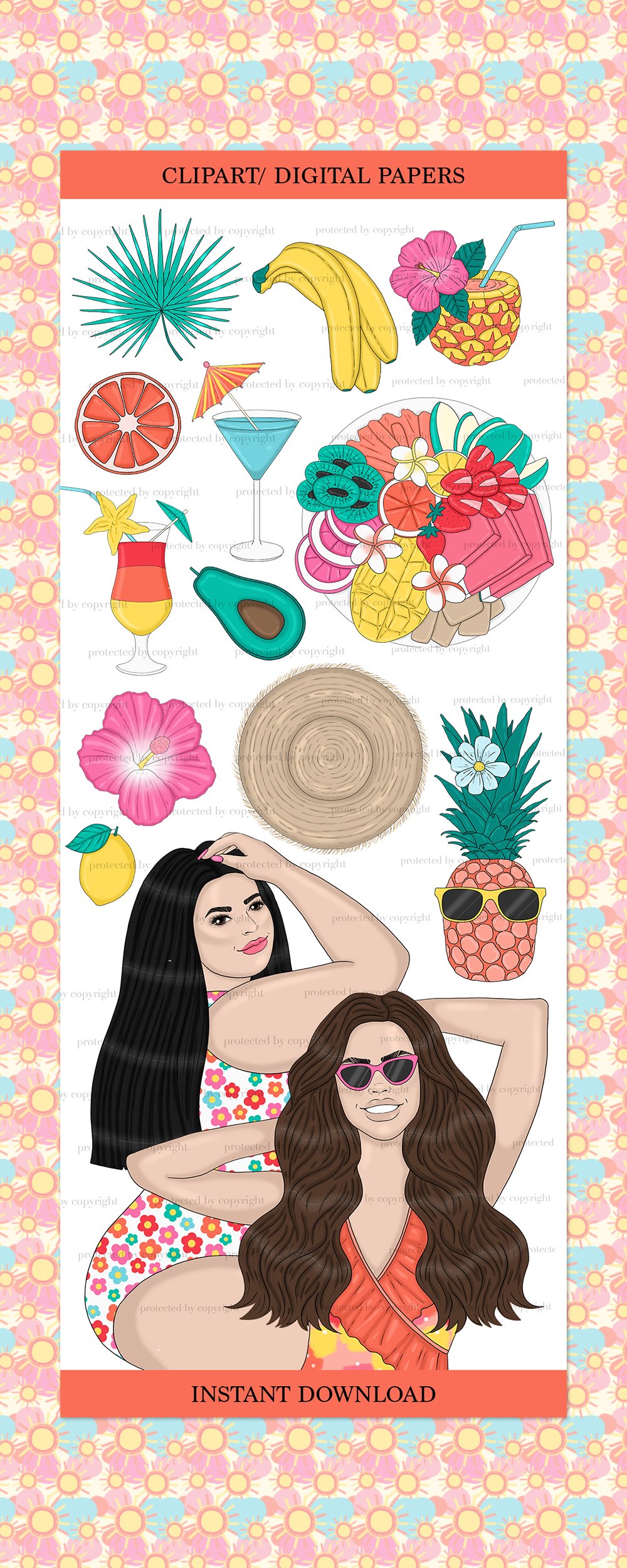 Beach Girl Clipart | Summer Woman Creator