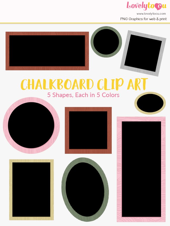 Chalk board clipart set (558483)