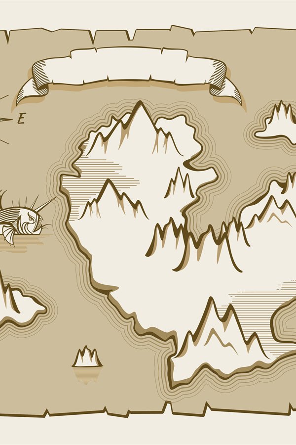 Vintage parchment vector map elements