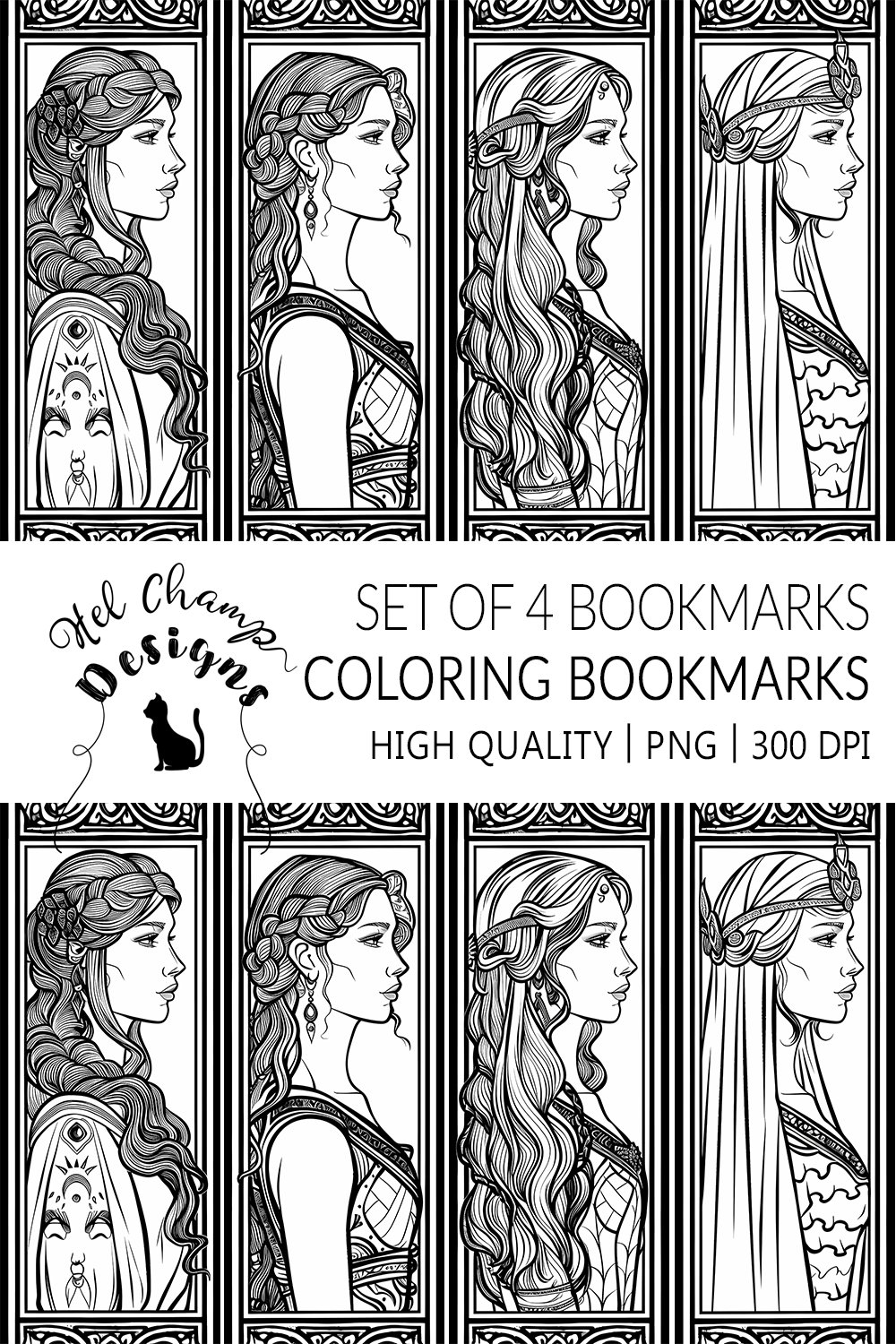 Coloring bookmarks old greek goddess sublimation