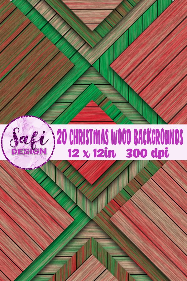 Christmas Wood Digital Papers Backgrounds
