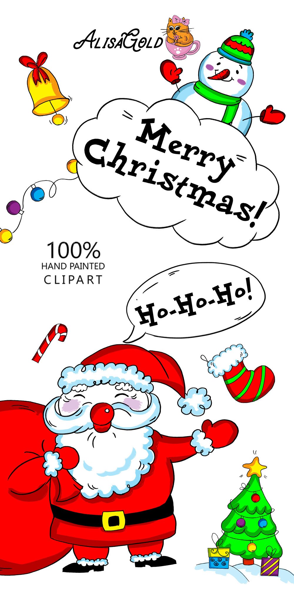 Merry Christmas png clipart, Santa Claus