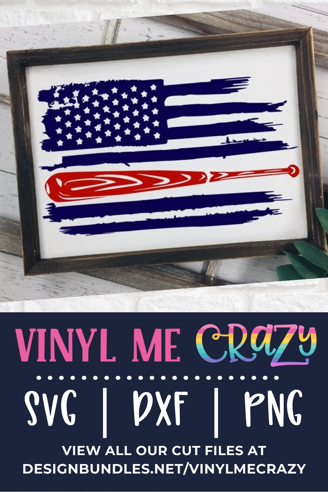 Distressed Baseball Flag SVG DXF PNG