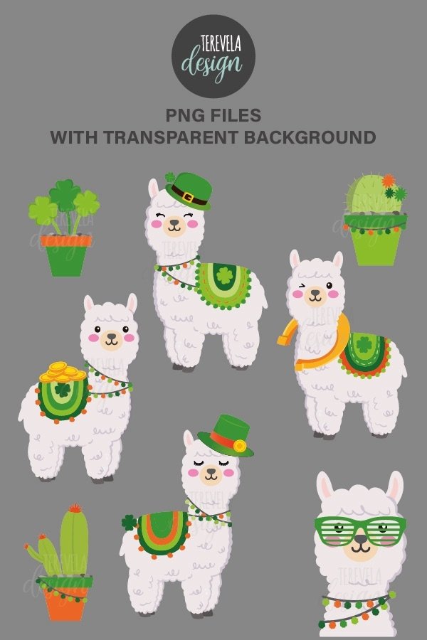 ST PATRICK'S DAY LLAMAS, ST PATRICK'S, LLAMAS