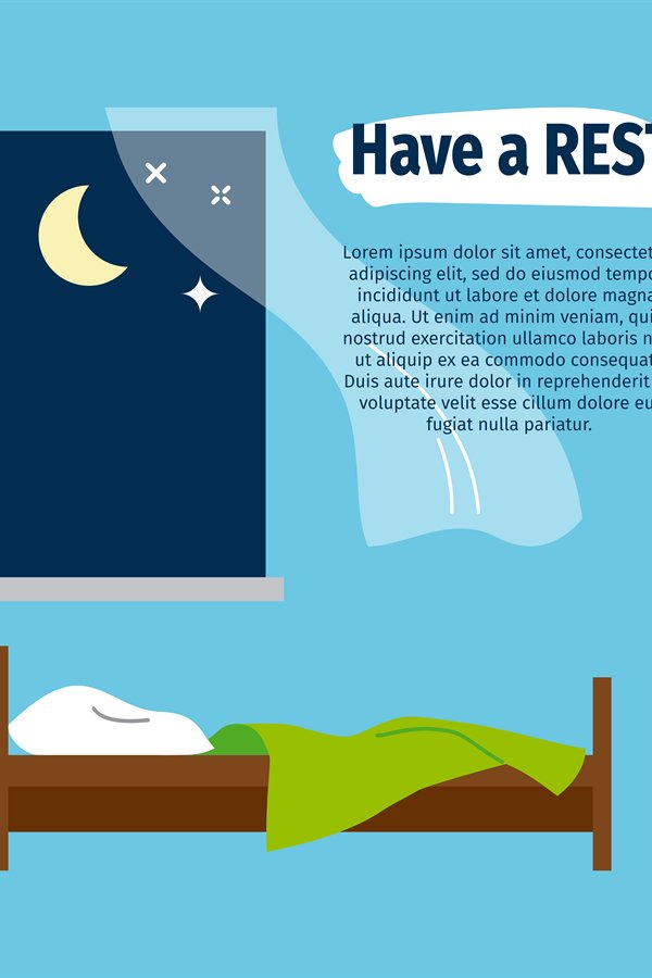 Have a rest poster with bed