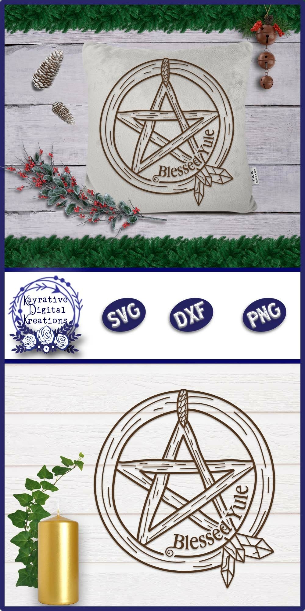 Blessed Yule - Winter Solstice Svg