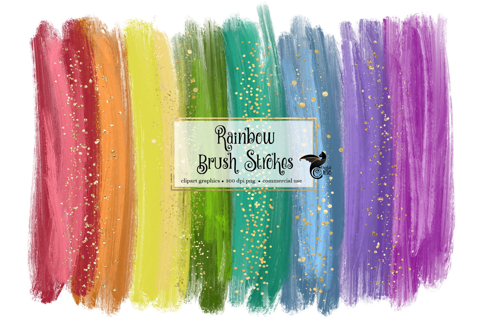 Rainbow Brush Strokes Clipart (939810)