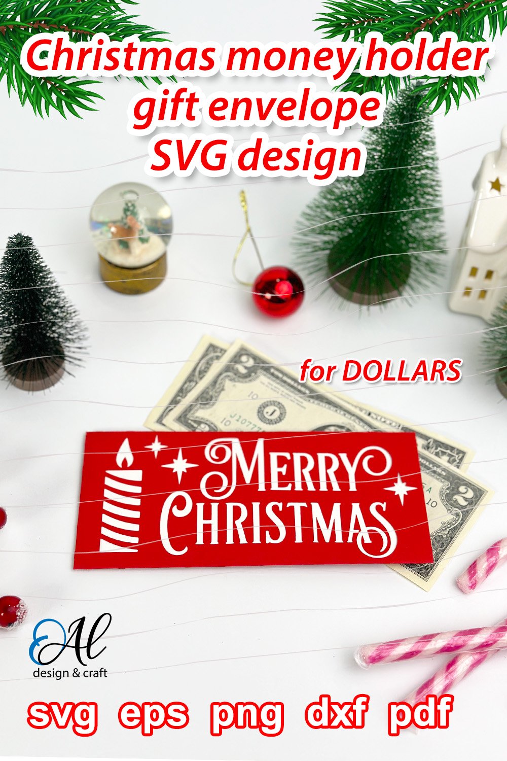 Christmas Money Card Holder Svg| Money Envelope Template Svg