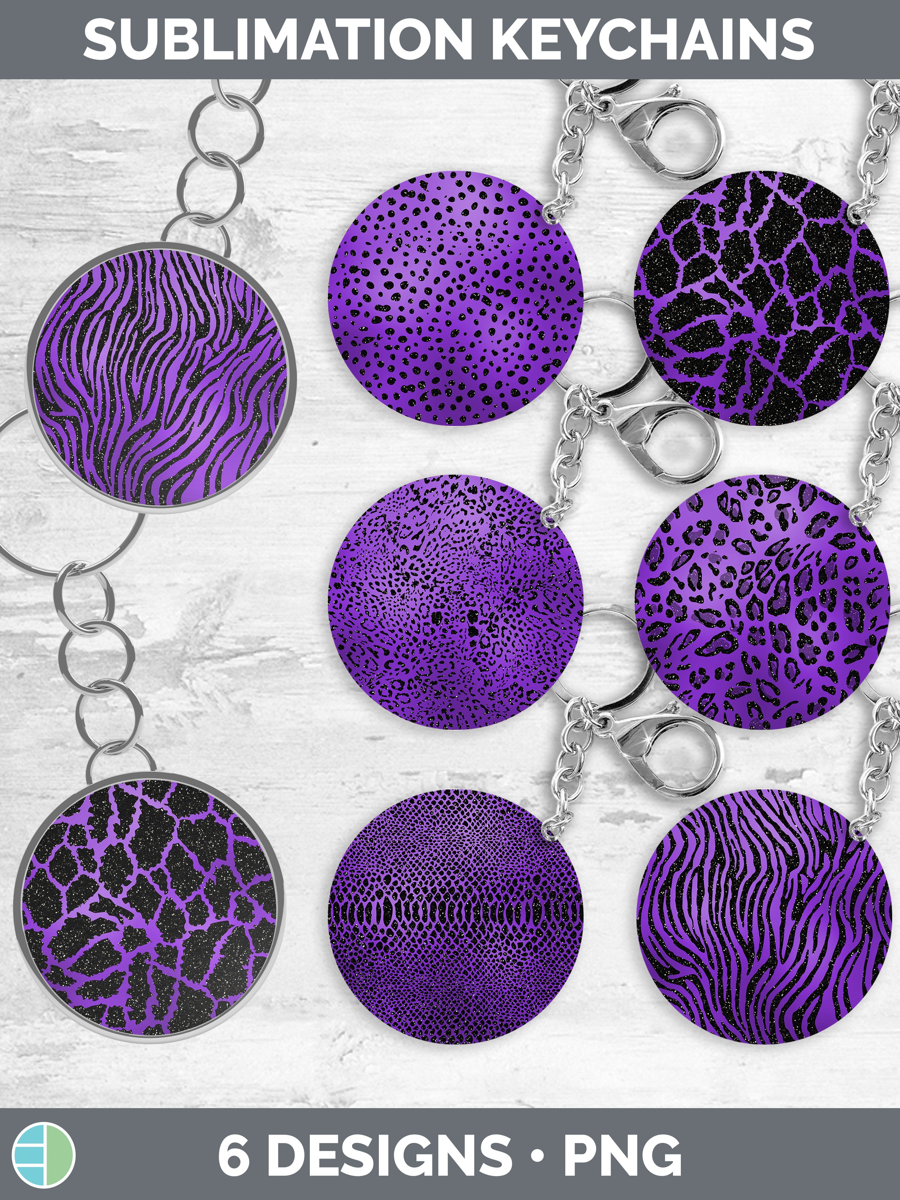 Animal Print Keychain Bundle | Keyring Sublimation Designs