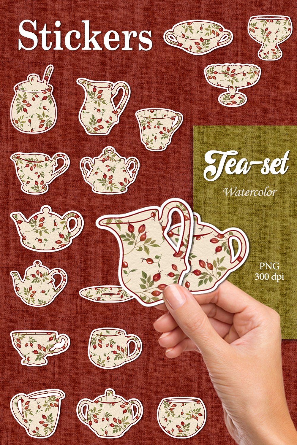 Tea set stickers.