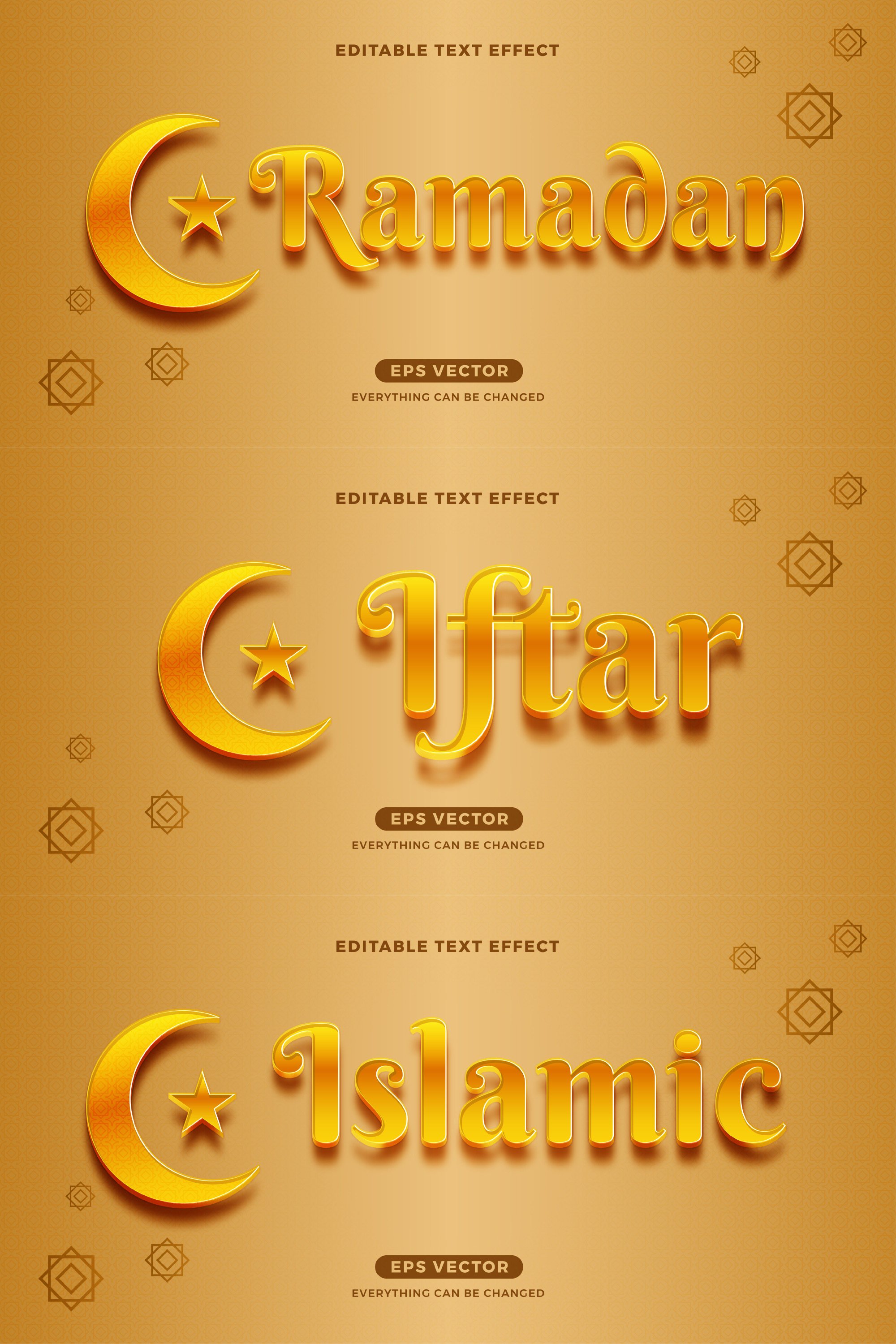 Ramadan editable text effect vector template