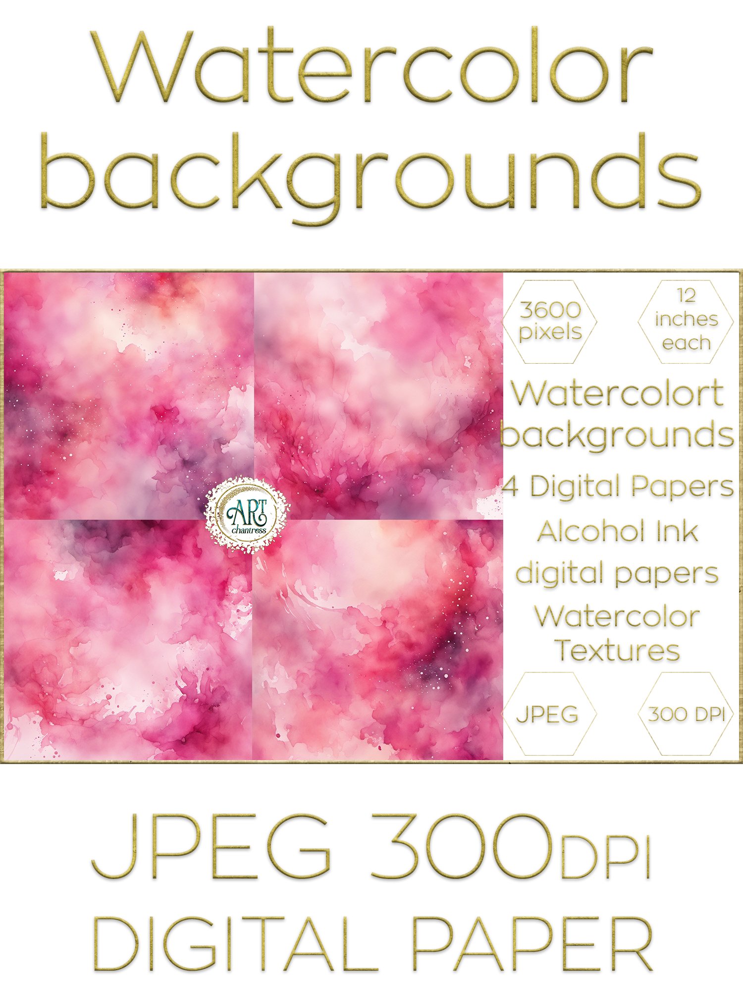Soft Watercolor Digital Papers Abstract Pink Paper (2897897)