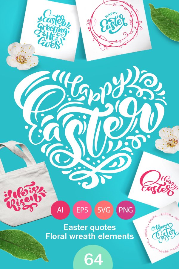 Vector Easter Quotes And Frames SVG
