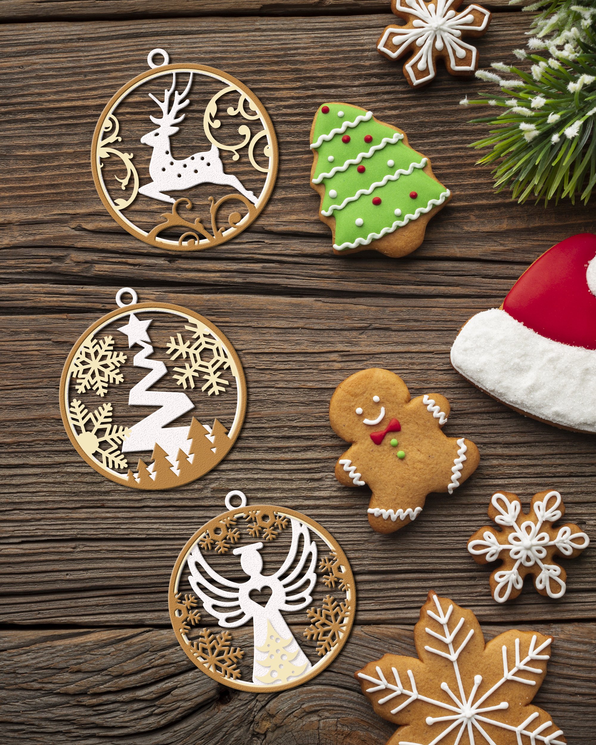 CHRISTMAS ORNAMENTS BUNDLE Christmas Set Of 5 Baubles