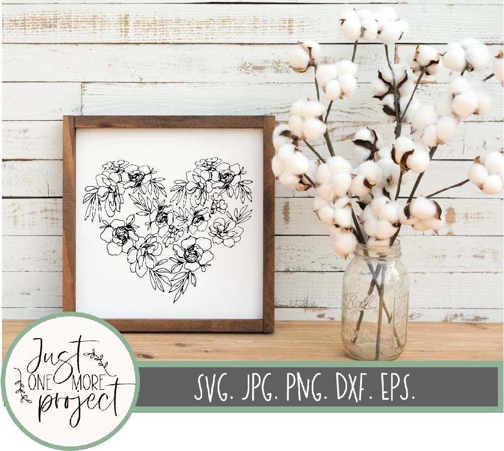 Floral Heart svg, Floral Heart png, Spring Flowers svg